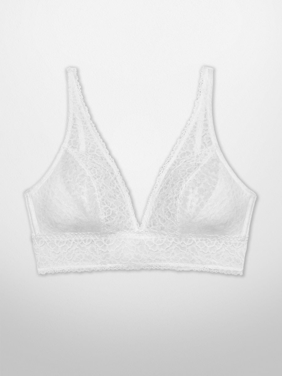 Luxe-Stretch Full-Bust Plunge Bra - White | LoveSuze