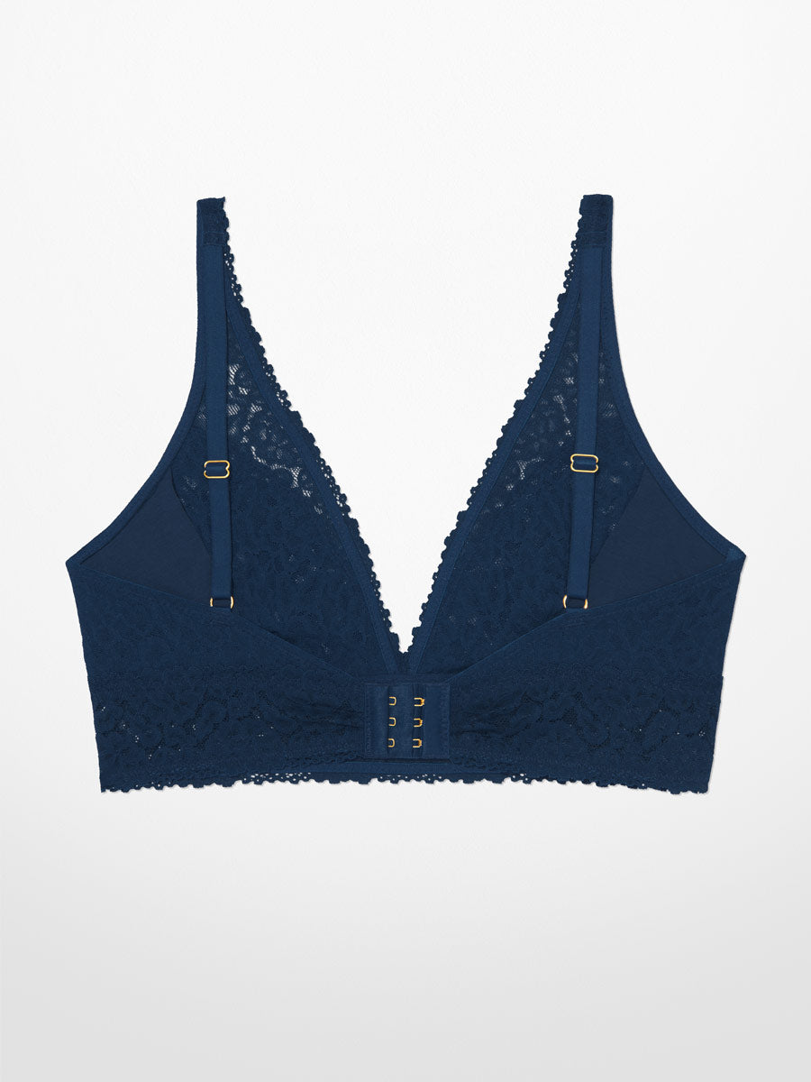 Luxe-Stretch Full-Bust Plunge Bra - Midnight Blue | LoveSuze