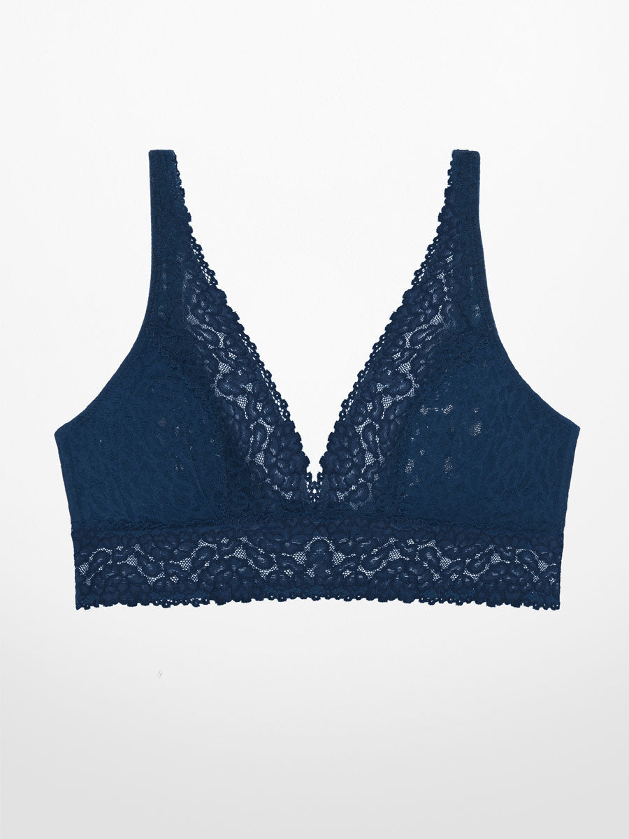 Luxe-Stretch Full-Bust Plunge Bra - Midnight Blue | LoveSuze